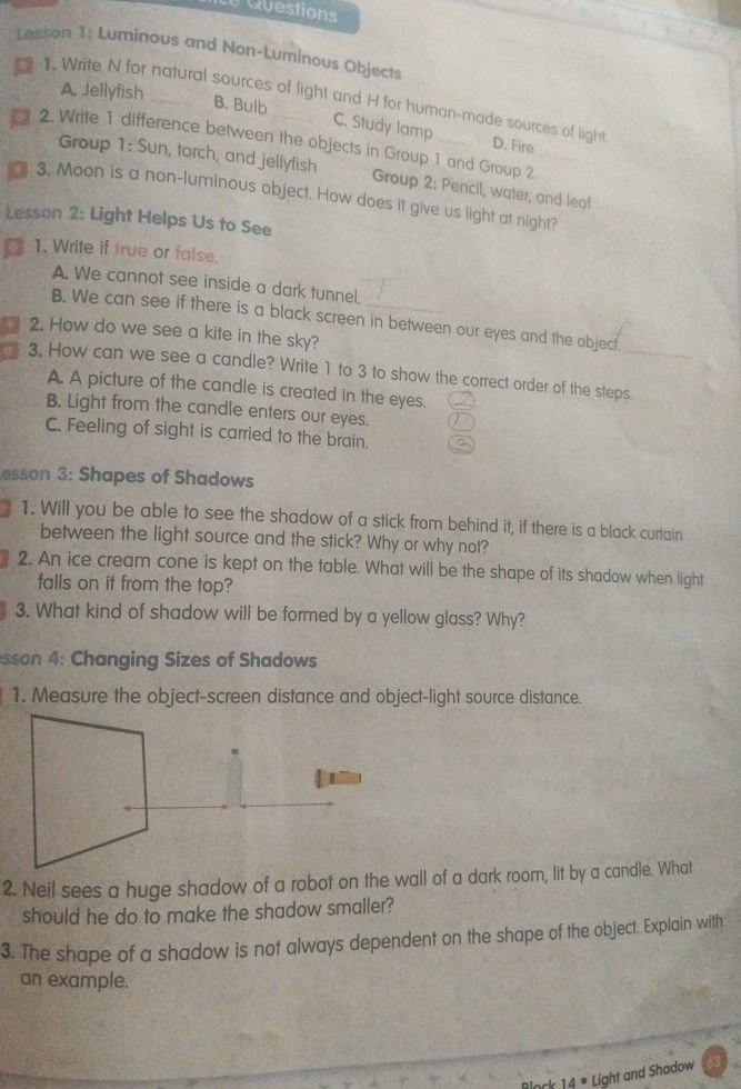 Lesson 1: Luminous and Non-Luminous Objects | StudyX