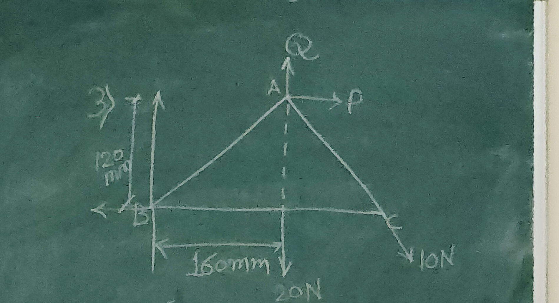 3) Diagram of a triangular structure with | StudyX