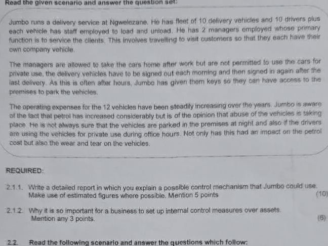 Read the given scenario and answer the | StudyX