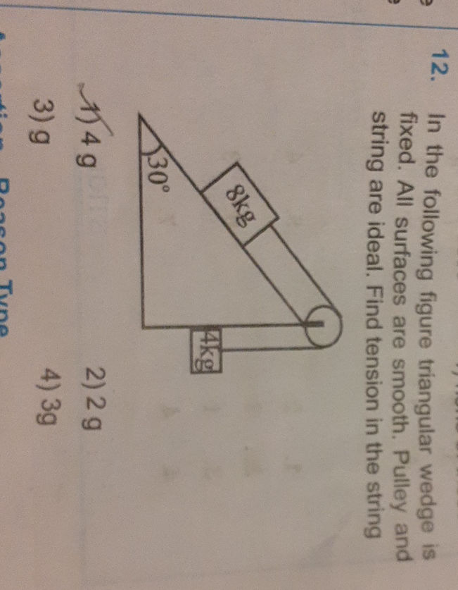 12. In the following figure triangular wedge | StudyX