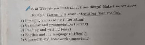 8. a) What do you think about these things? | StudyX