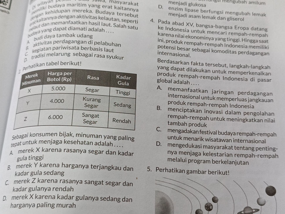 Perhatikan tabel berikut! | Merek Minuman | | StudyX
