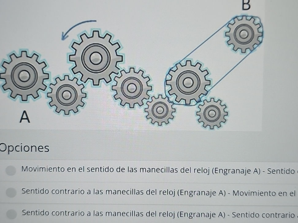 A Opciones Movimiento en el sentido de las | StudyX