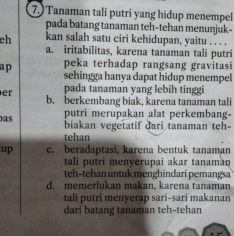 7. Tanaman tali putri yang hidup menempel | StudyX