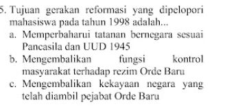 5. Tujuan gerakan reformasi yang dipelopori | StudyX