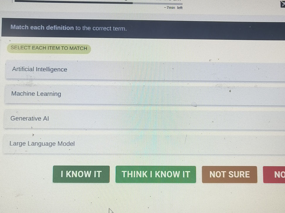 Match each definition to the correct term. | StudyX