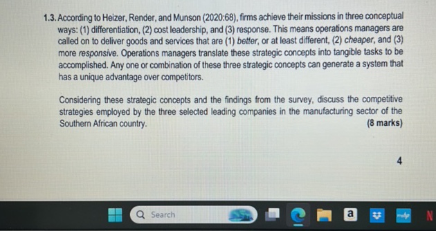 1.3. According to Heizer, Render, and Munson | StudyX