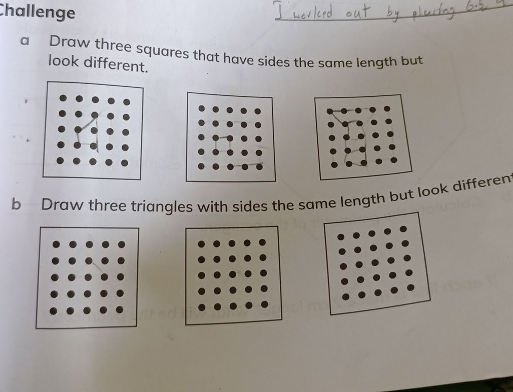 a Draw three squares that have sides the | StudyX