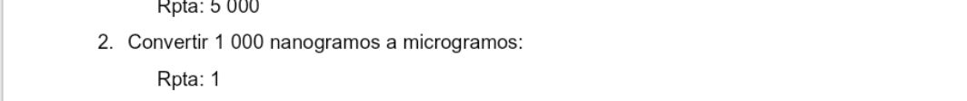 2. Convertir 1 000 nanogramos a microgramos: | StudyX