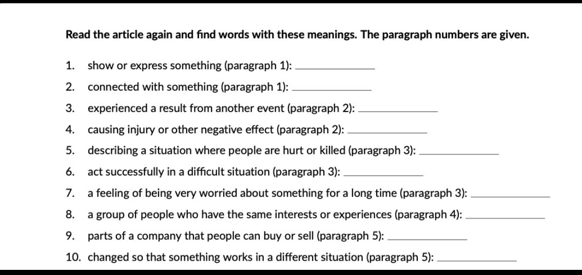 Read the article again and find words with | StudyX