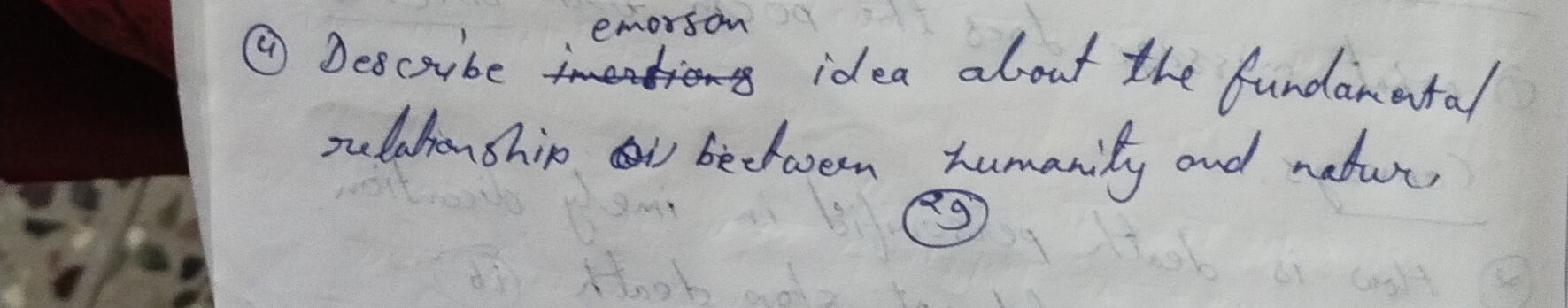 (4) Describe Emerson's idea about the | StudyX