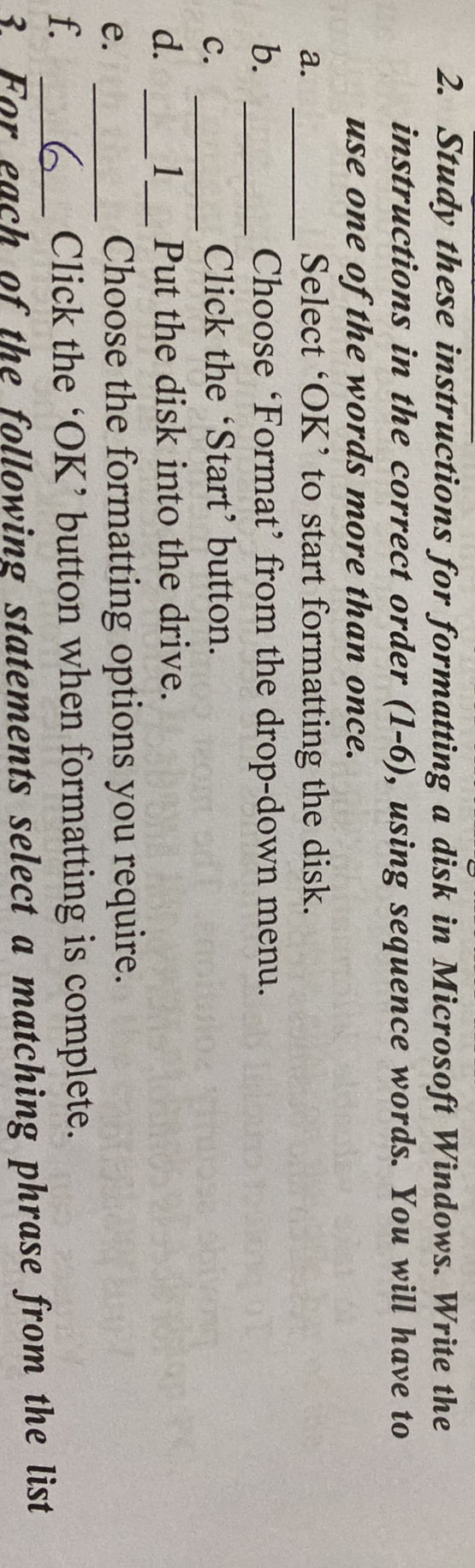 2. Study these instructions for formatting a | StudyX