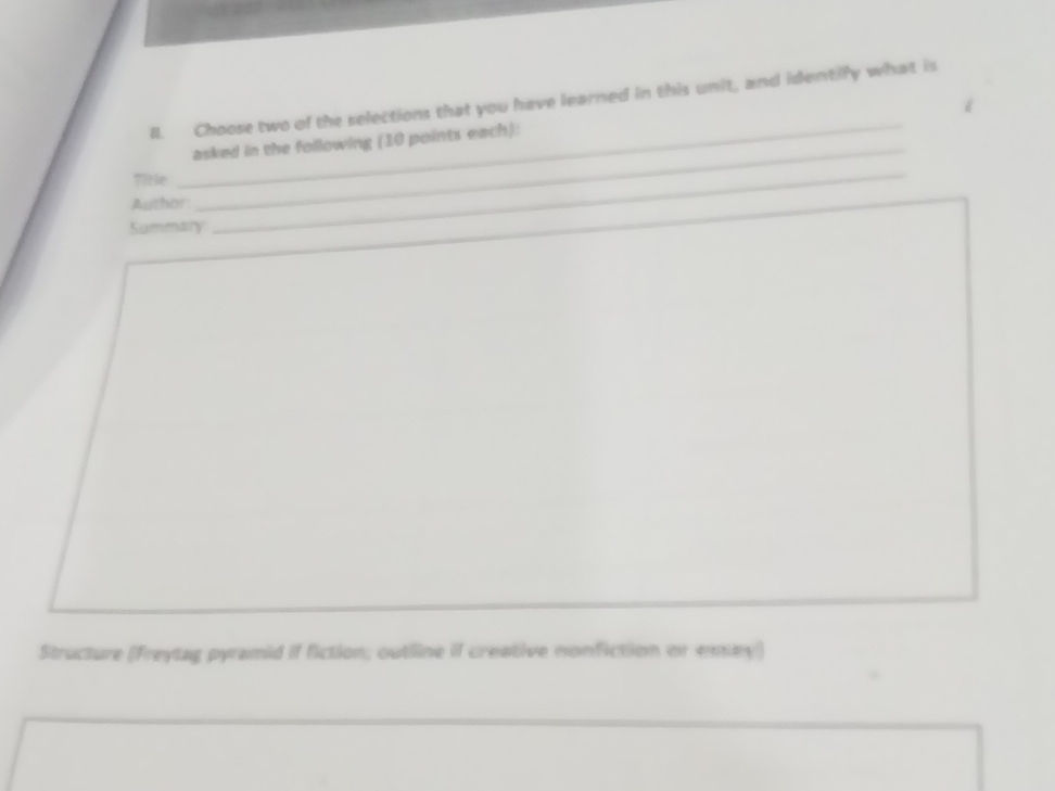 8. Choose two of the selections that you | StudyX