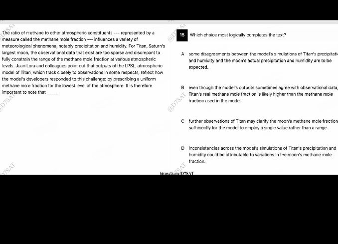 15 Which choice most logically completes the | StudyX