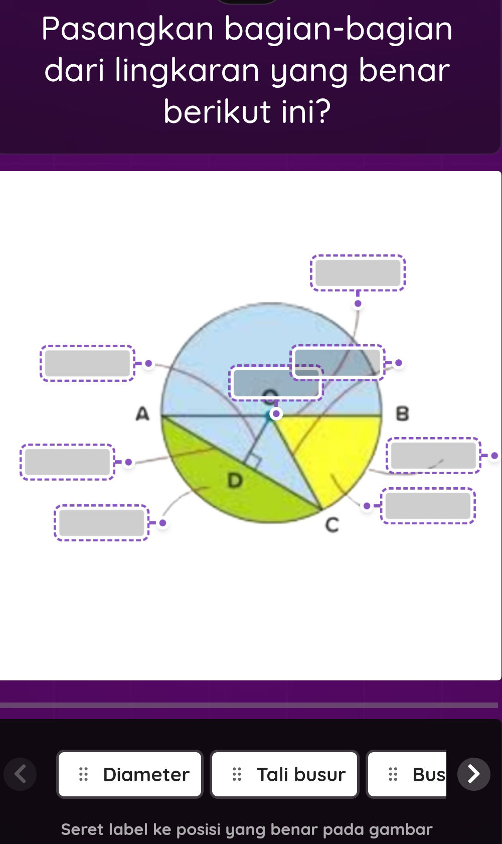 Pasangkan bagian-bagian dari lingkaran yang | StudyX