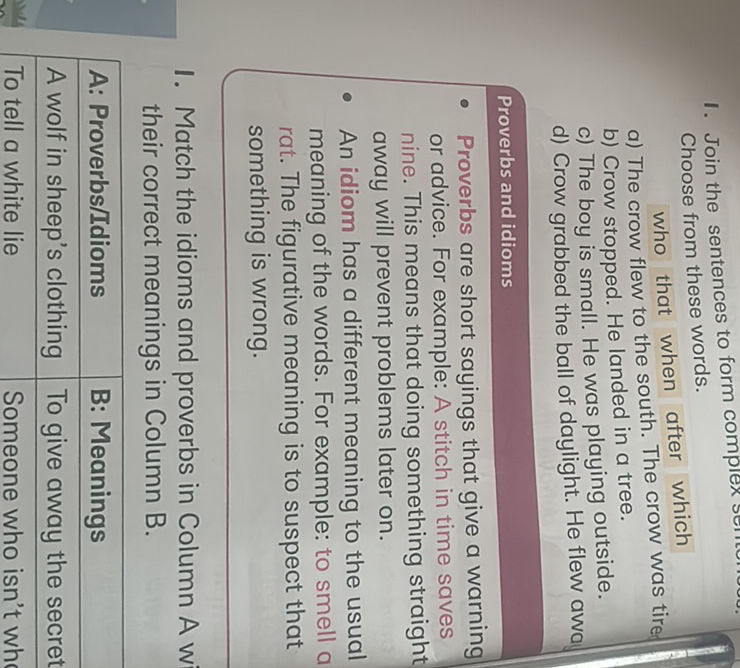 1. Join the sentences to form complex | StudyX