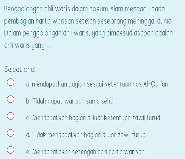 Penggolongan ahli waris dalam hokum Islam | StudyX