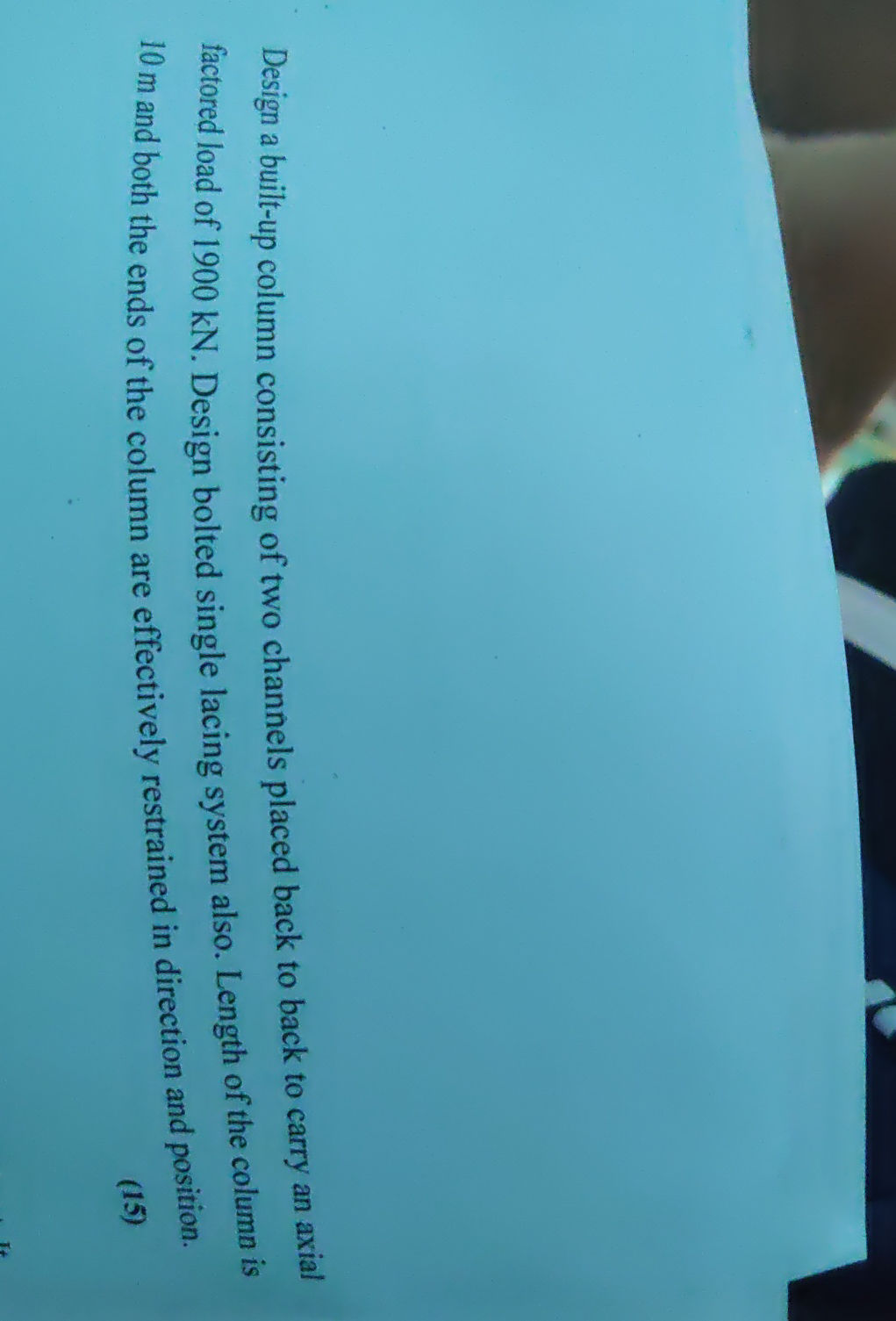 Design a built-up column consisting of two | StudyX