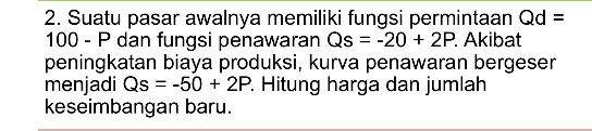 2. Suatu pasar awalnya memiliki fungsi | StudyX