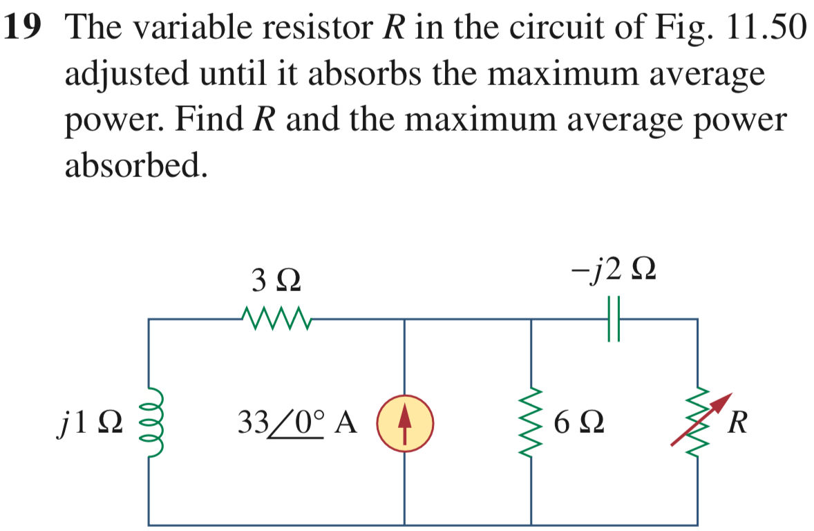 19 The variable resistor $R$ in the circuit | StudyX