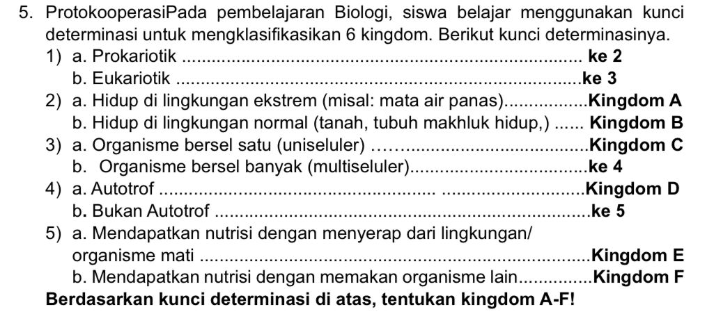 5. Protokooperasi Pada pembelajaran Biologi, | StudyX