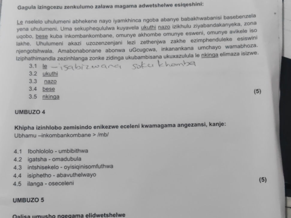 Gagula izingcezu zenkulumo zalawa magama