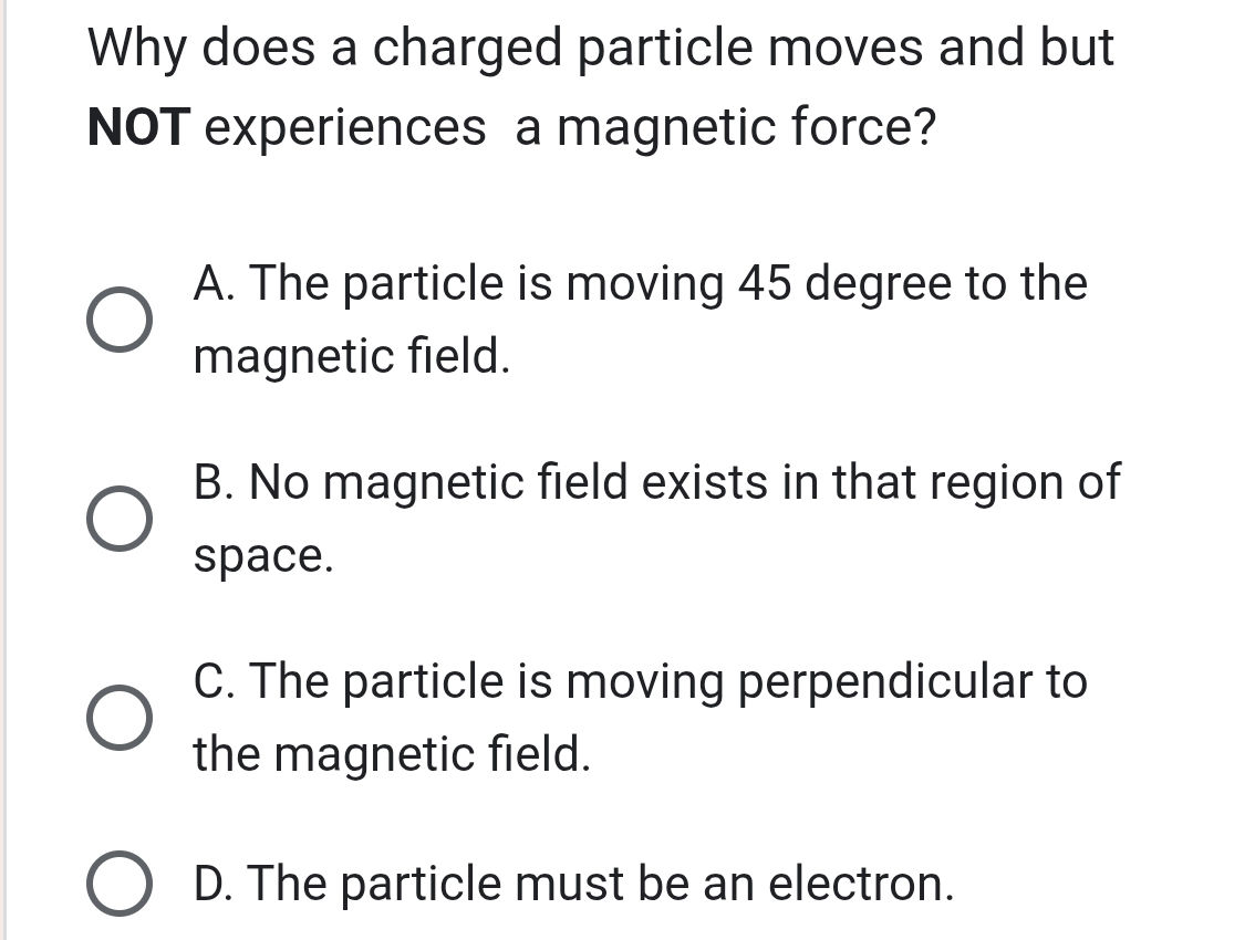 Why does a charged particle moves and but | StudyX