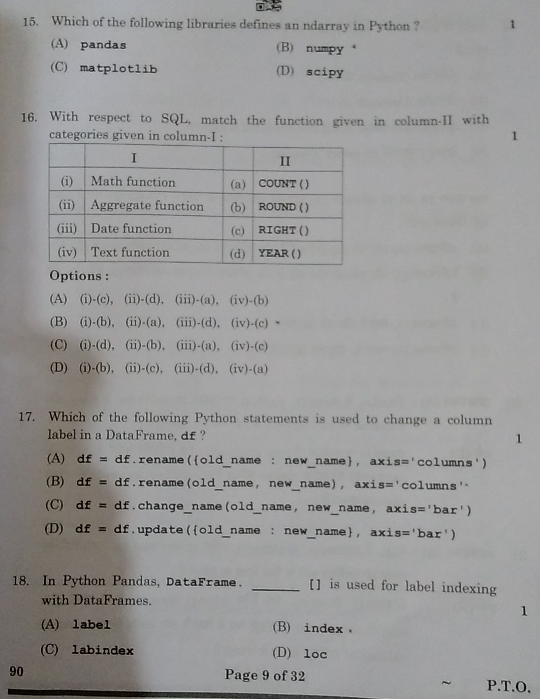15. Which of the following libraries defines | StudyX