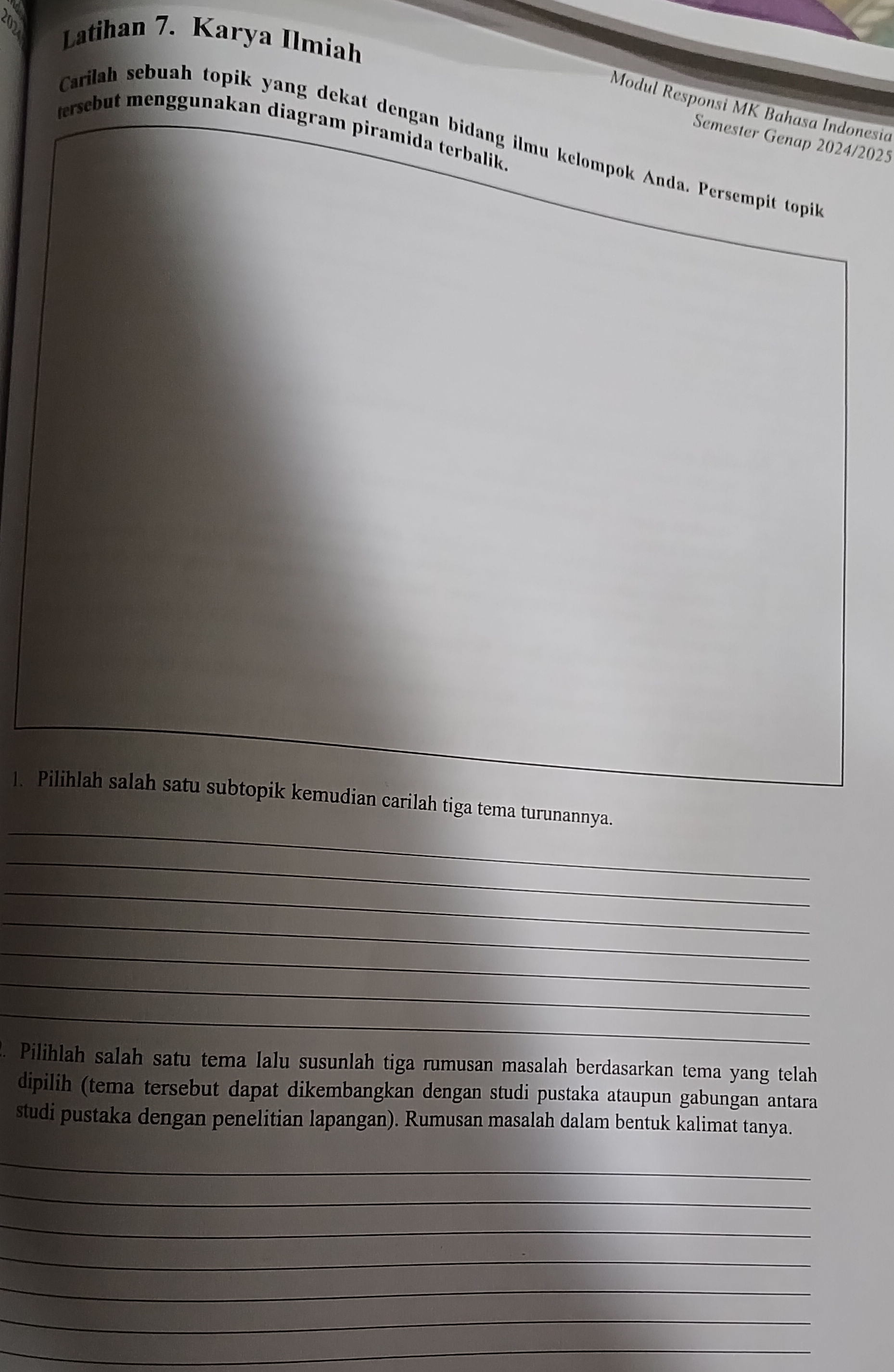 Carilah sebuah topik yang dekat dengan | StudyX