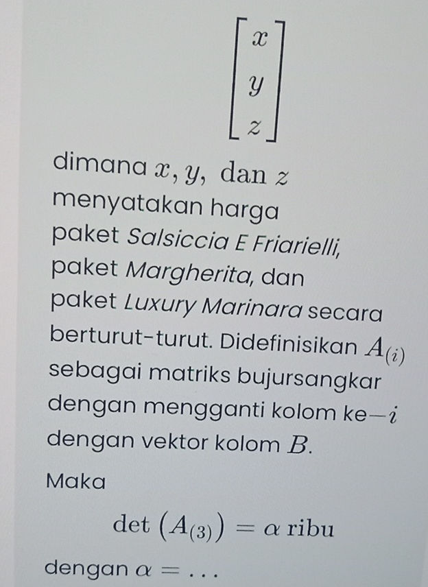 $ x y z \$ dimana $x, y$, dan $z$ | StudyX