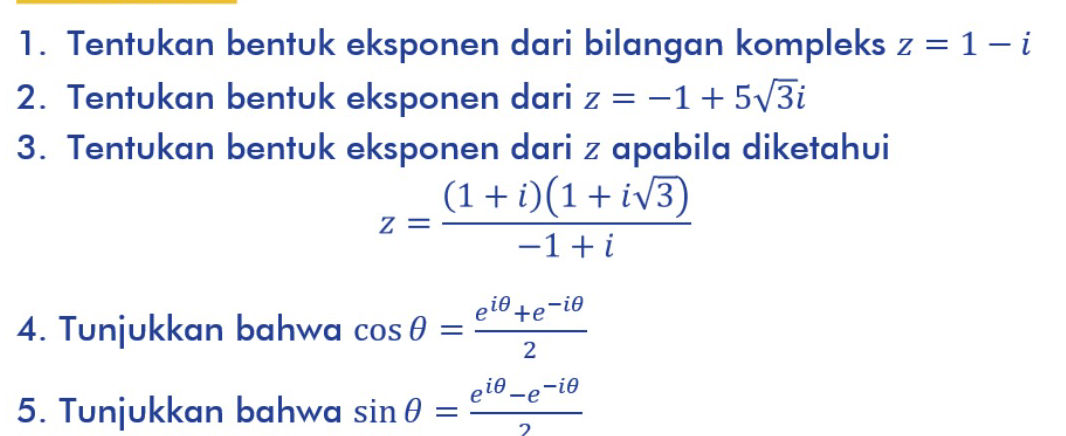 1. Tentukan bentuk eksponen dari bilangan | StudyX