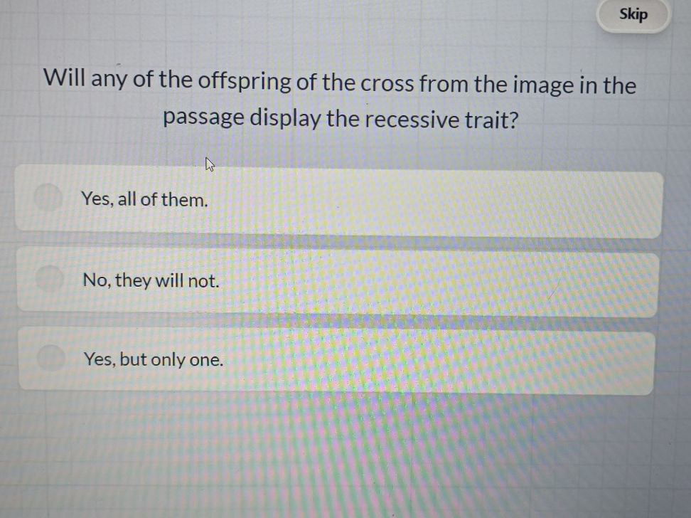 Will any of the offspring of the cross from | StudyX