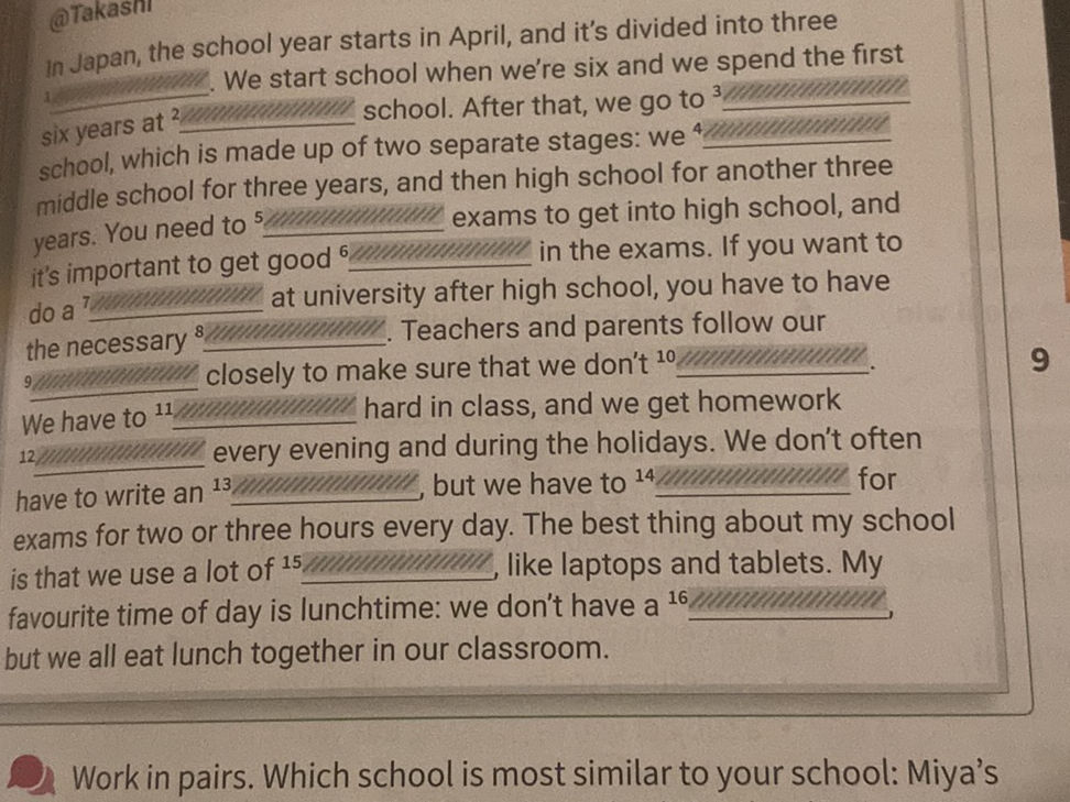 Work in pairs. Which school is most similar | StudyX