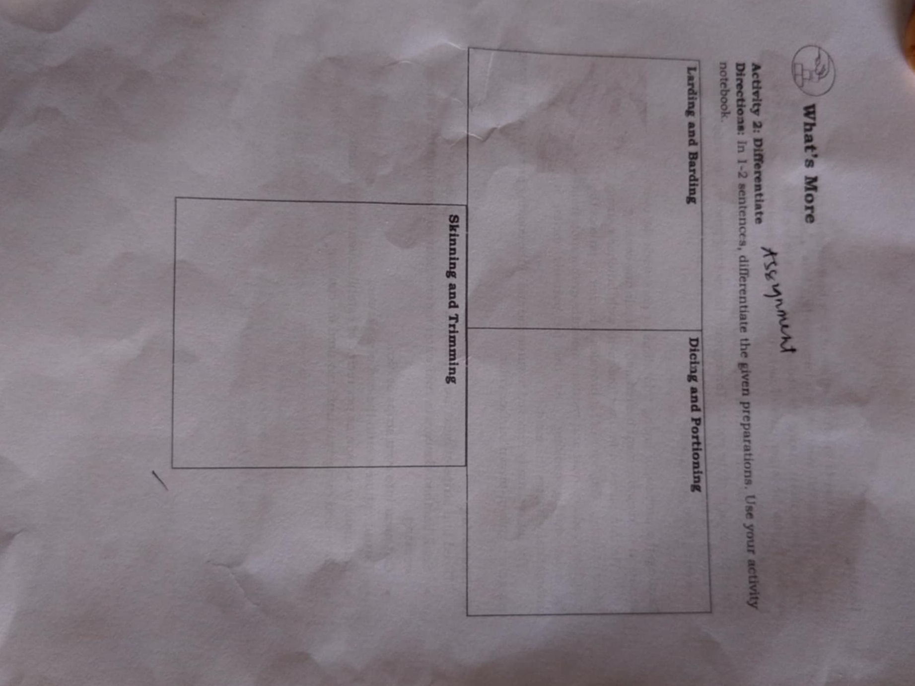 Activity 2: Differentiate Directions: In 1-2 | StudyX