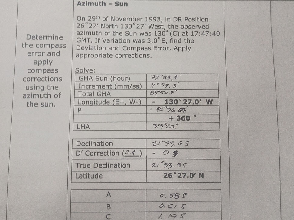Determine the compass error and apply | StudyX