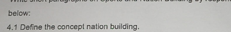 Define Nation Building | StudyX