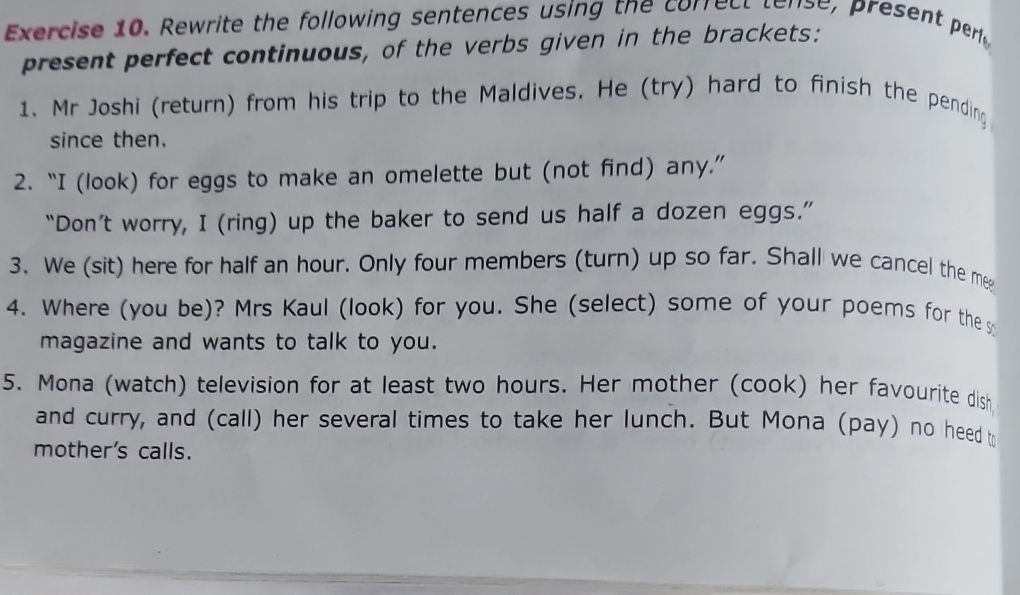 Exercise 10. Rewrite the following sentences | StudyX