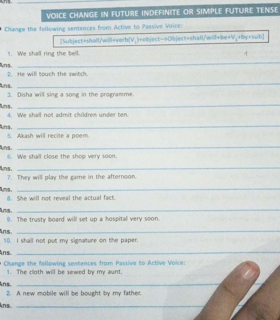 Change the following sentences from Active | StudyX