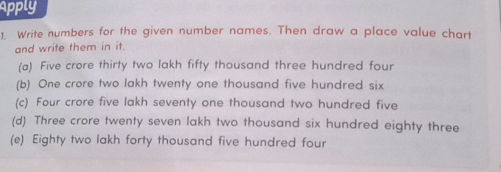 1. Write numbers for the given number names. | StudyX
