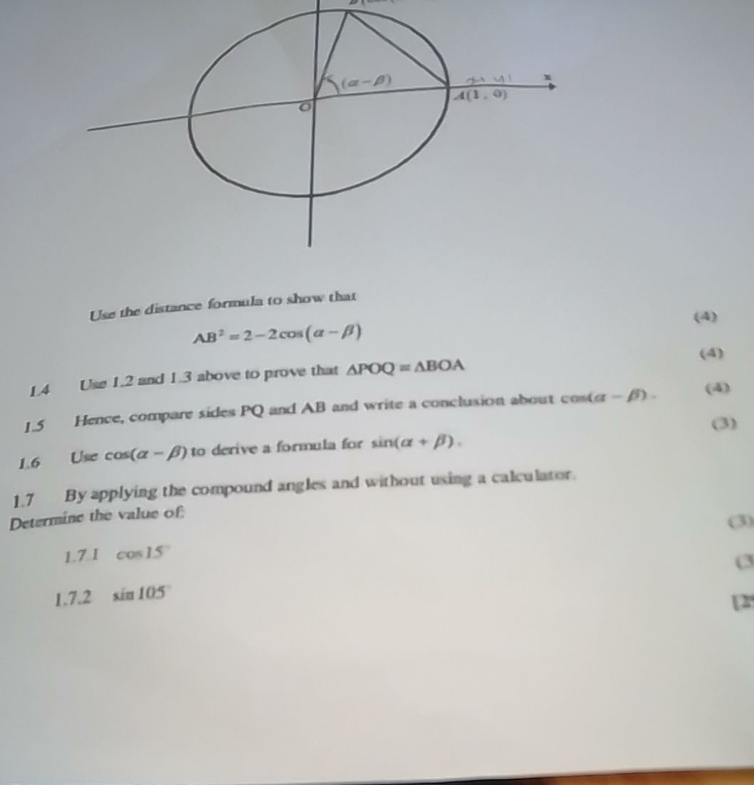 Use the distance formula to show that $AB^2 | StudyX