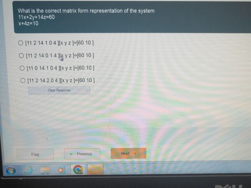 What is the correct matrix form | StudyX