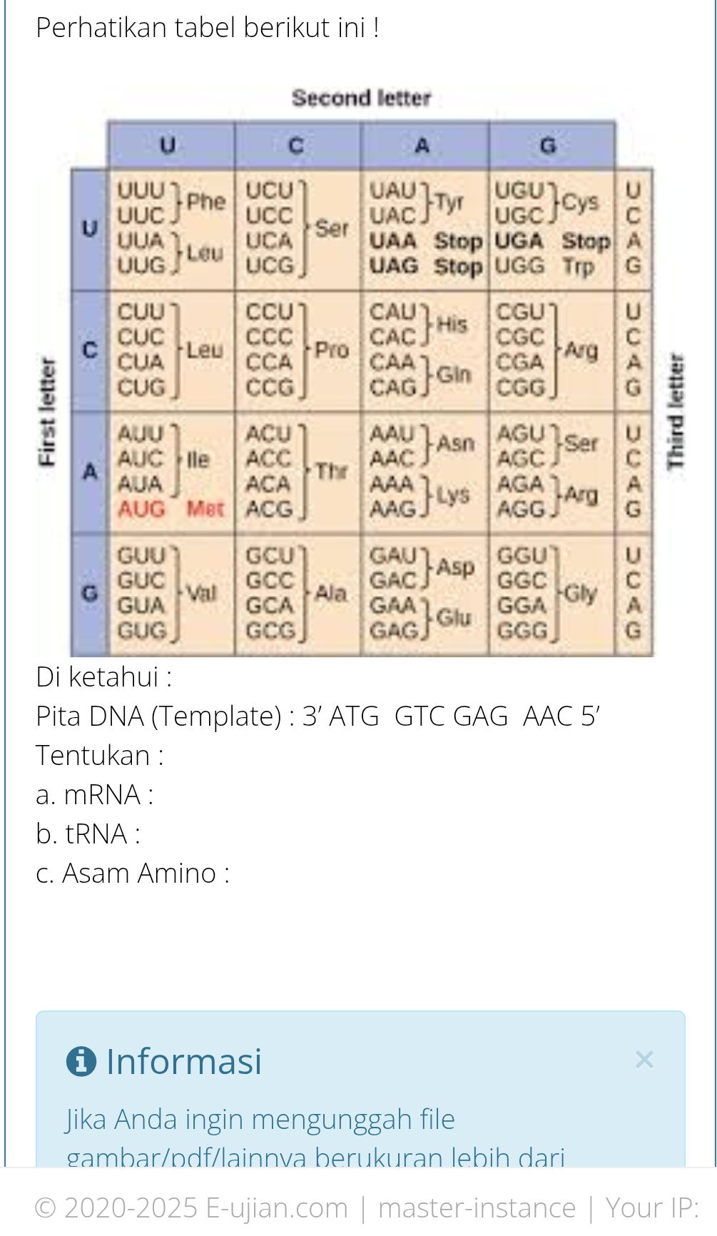 Perhatikan tabel berikut ini ! | | U | StudyX