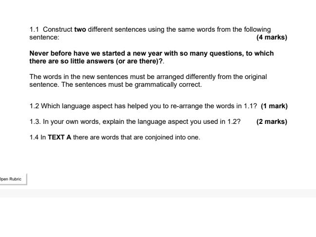 1.1 Construct two different sentences using | StudyX