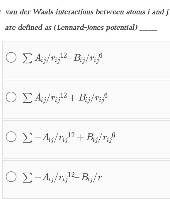 van der Waals interactions between atoms i | StudyX