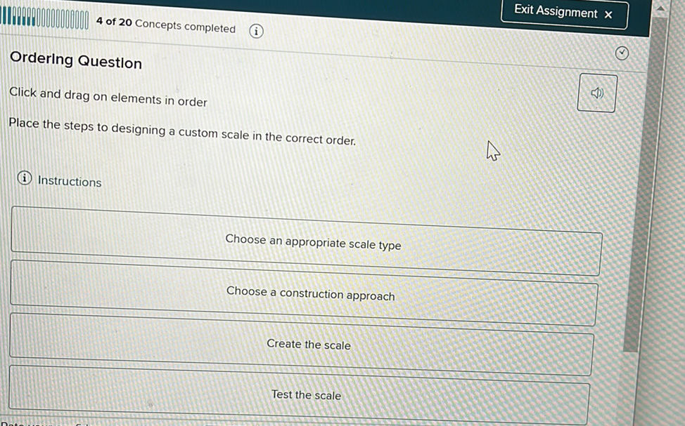 Place the steps to designing a custom scale | StudyX