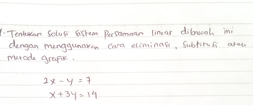 1. Tentukan solusi sistem persamaan linear | StudyX