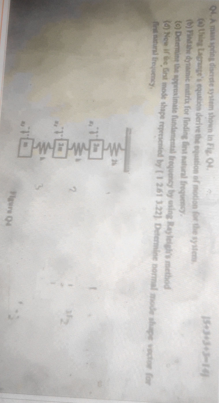 Q4. A mass spring discrete system shown in | StudyX