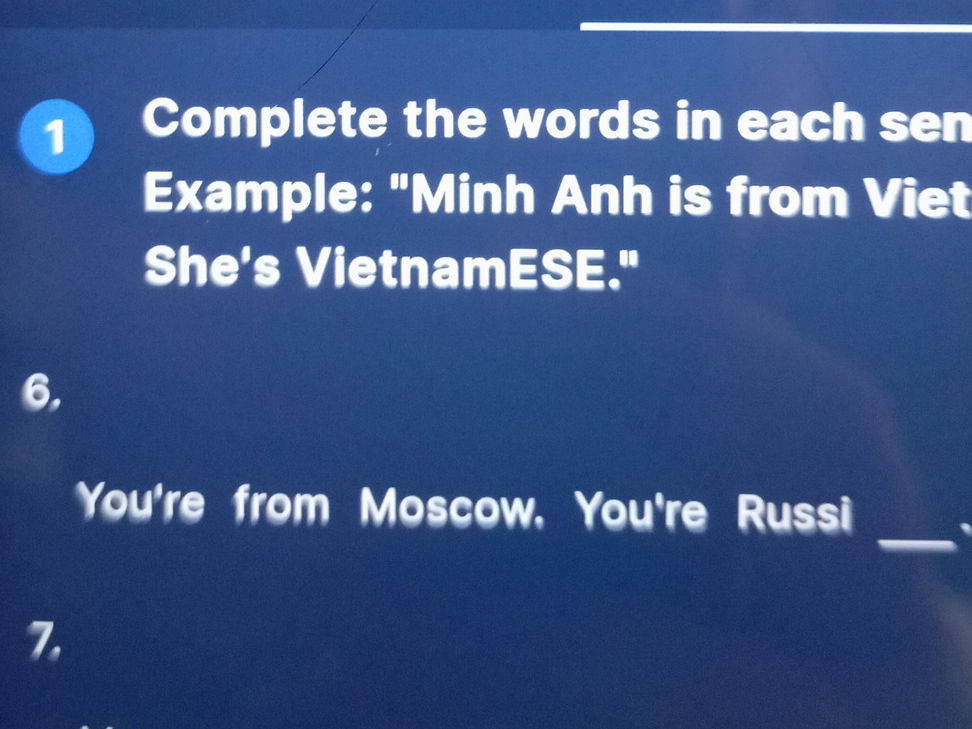 Complete the words in each sen Example: | StudyX