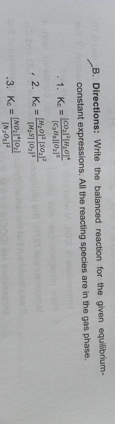 B. Directions: Write the balanced reaction | StudyX