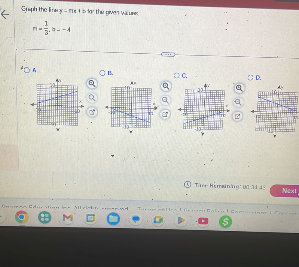 Graph the line $y = mx + b$ for the given | StudyX